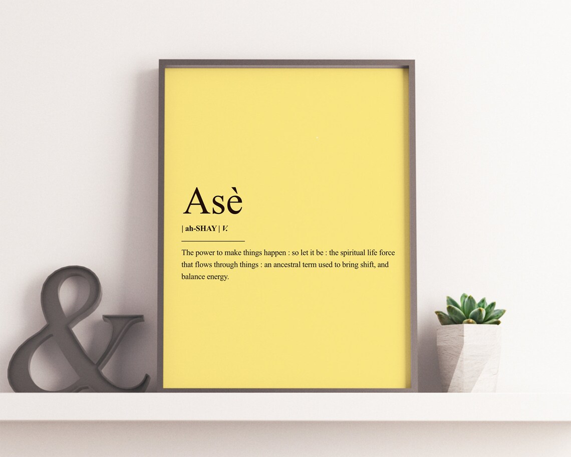 Ase Word Definition African Inspiration Inspirational Wall - Etsy