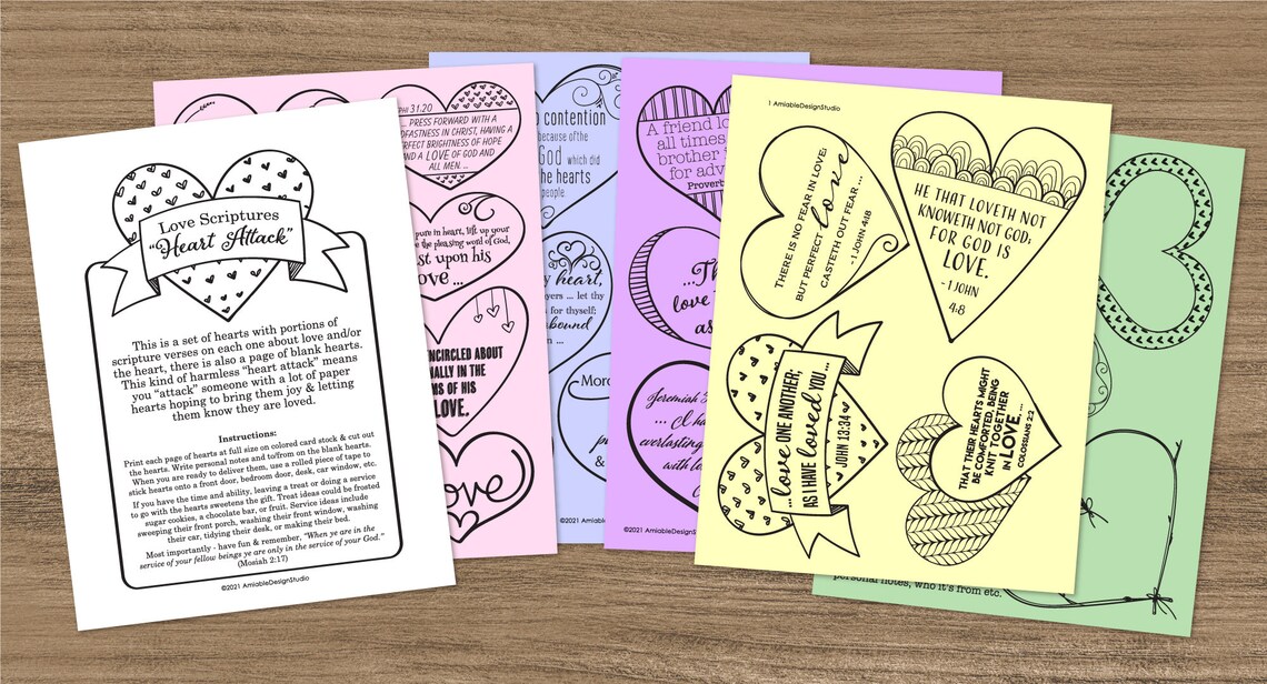 Heart Attack With Scriptures, Printable, Uplifting Contactless Service ...