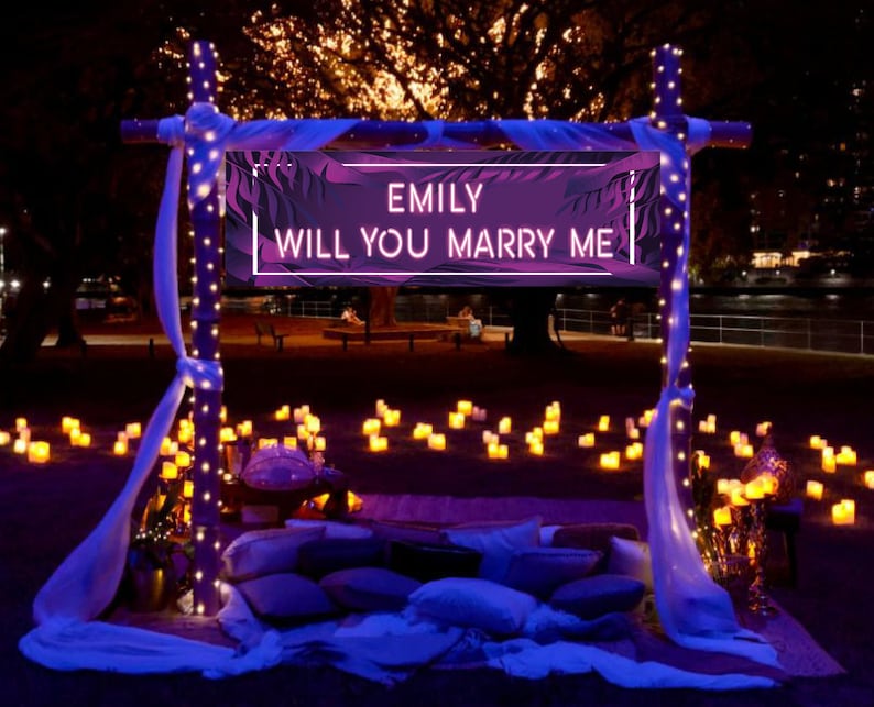 Custom Proposal Banner | Will You Marry Me Sign | Engagement Purple ...