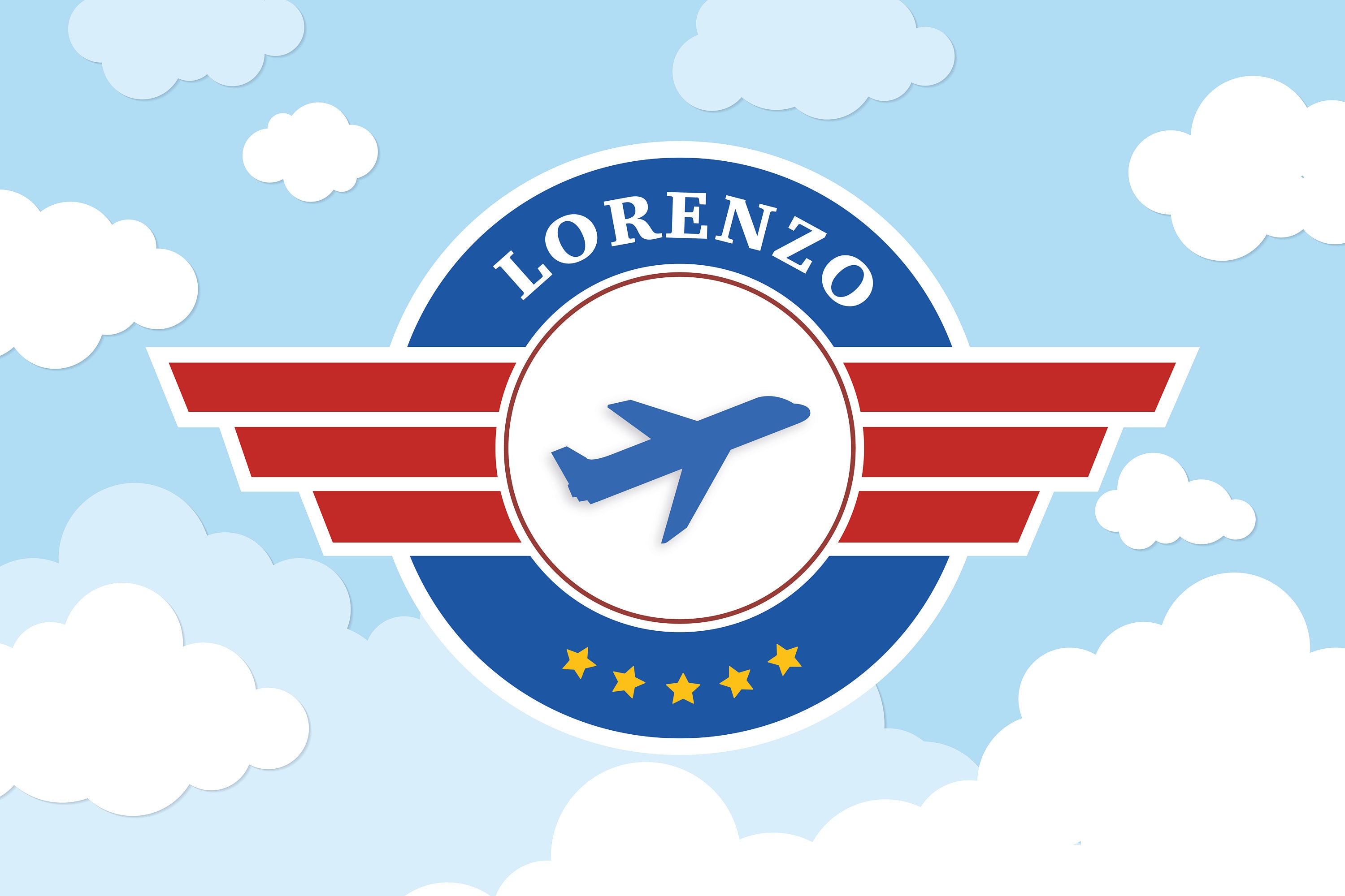 Personalized Airplane Birthday Banner | Aircraft Kids Party Backdrop ...