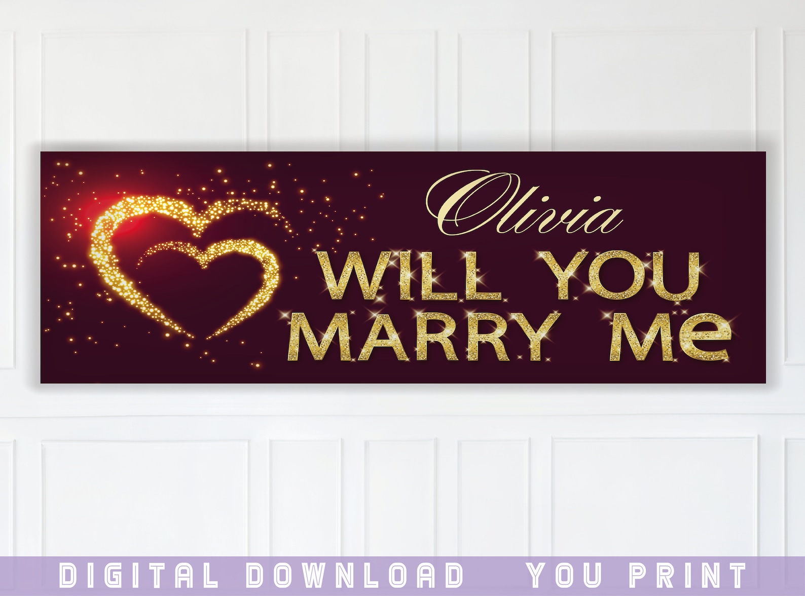 Will You Marry Me Banner Printable | Unique Personalized Engagement ...