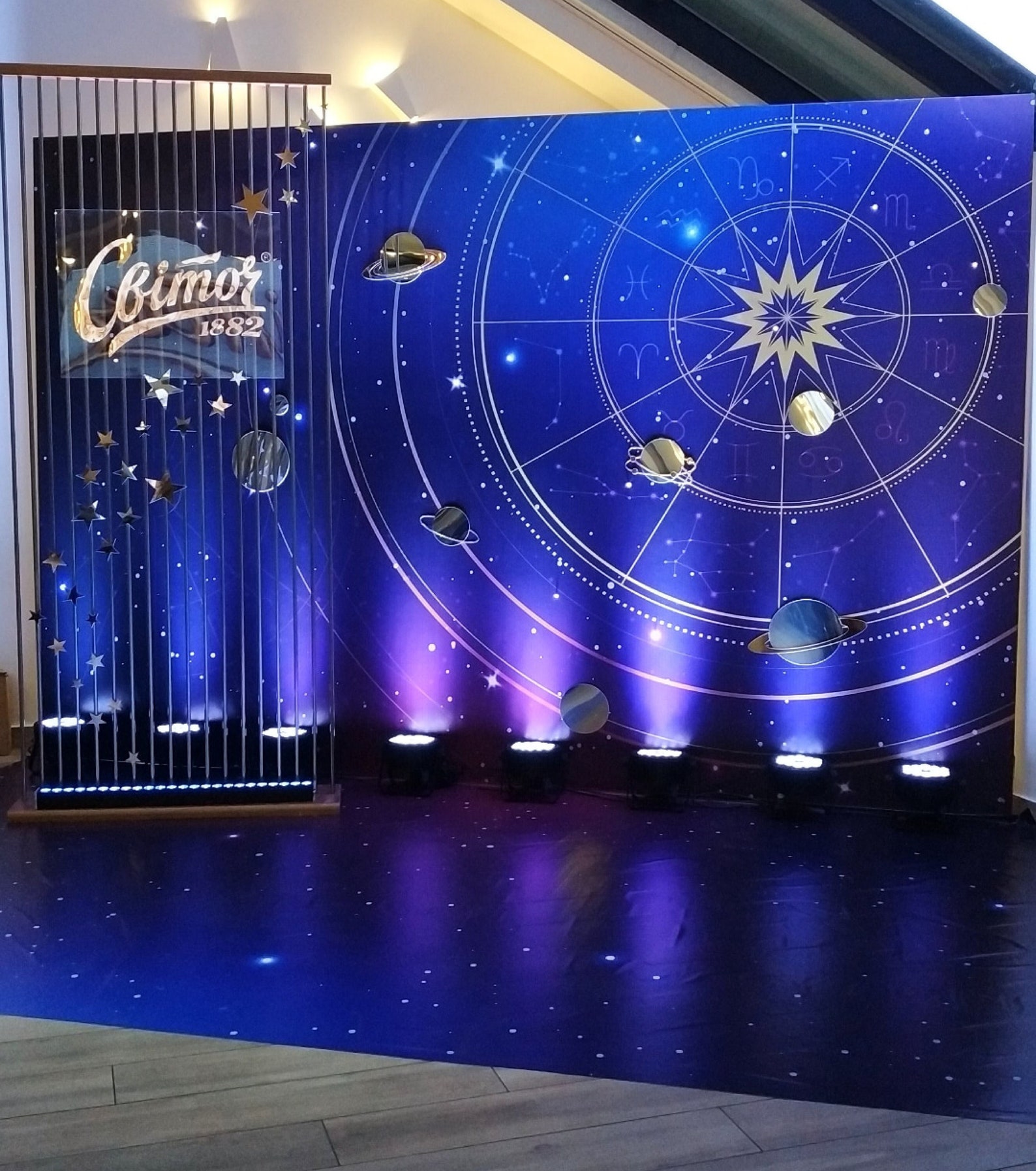 Starry Night Sky With Zodiac Wheel Custom Backdrop Printable ...