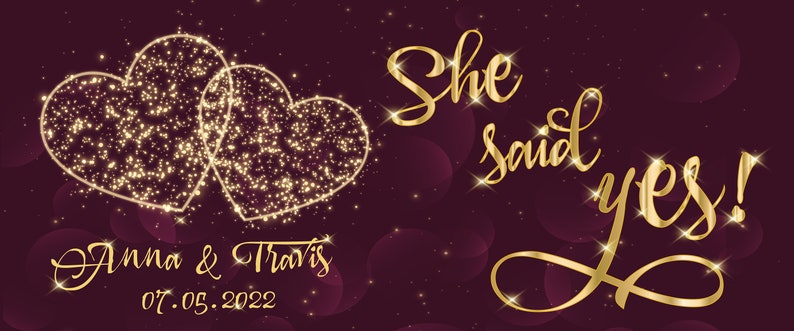 She Said Yes Custom Banner Printable | Bridal Shower Signs | Hen Party ...
