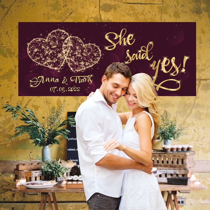 She Said Yes Banner - Etsy