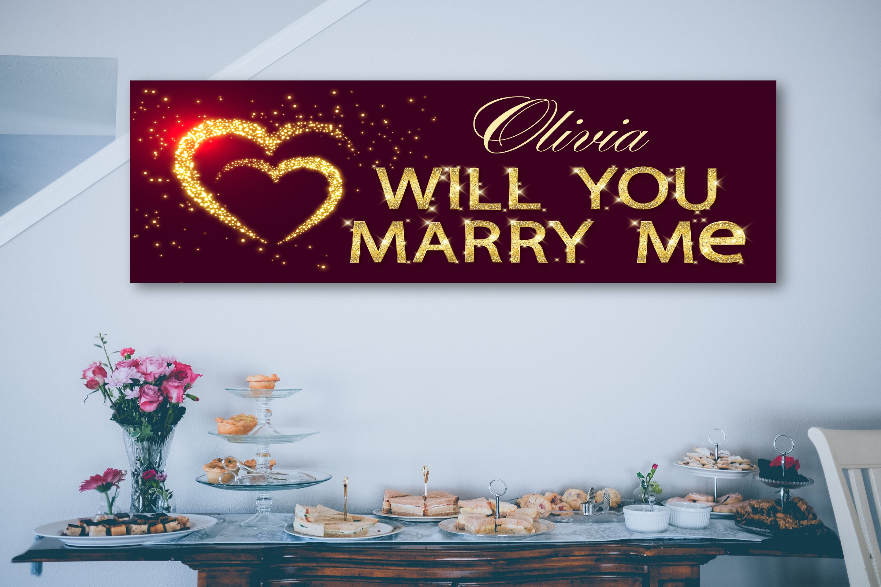 Will You Marry Me Banner Printable | Unique Personalized Engagement ...