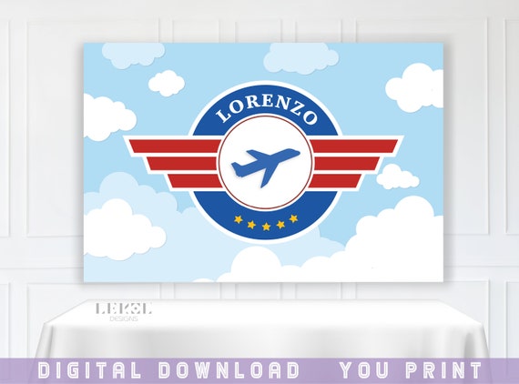 Airplane Personalized Banner Printable Aircraft Bday Custom - Etsy