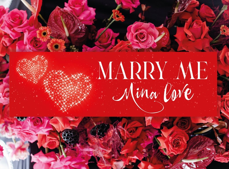 Will You Marry Me Banner Printable Unique Personalized Engagement Decor ...