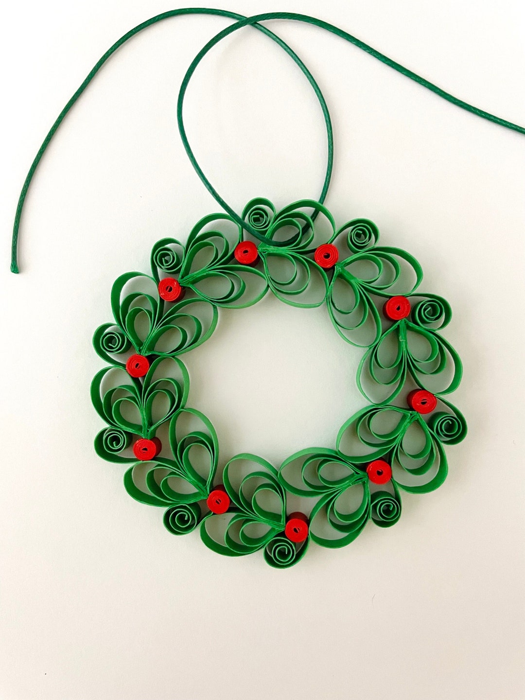 Christmas Wreath / Quilled Christmas Wreath / Paper Ornament / Quilling ...