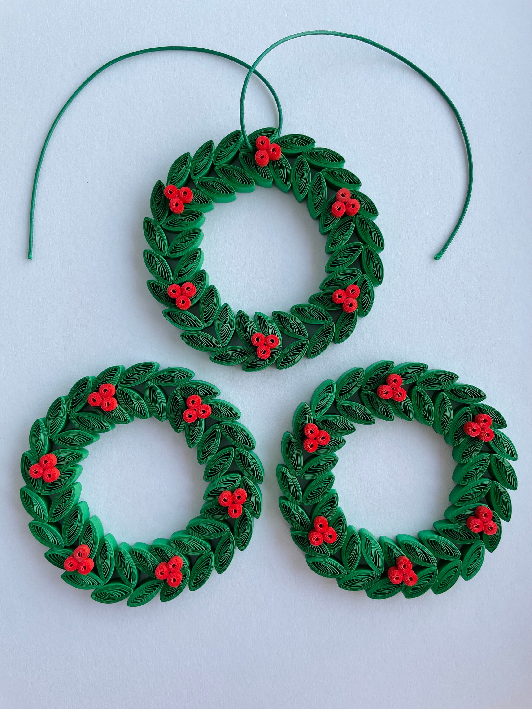 Christmas Wreath / Quilled Christmas Wreath / Paper Ornament / Quilling ...