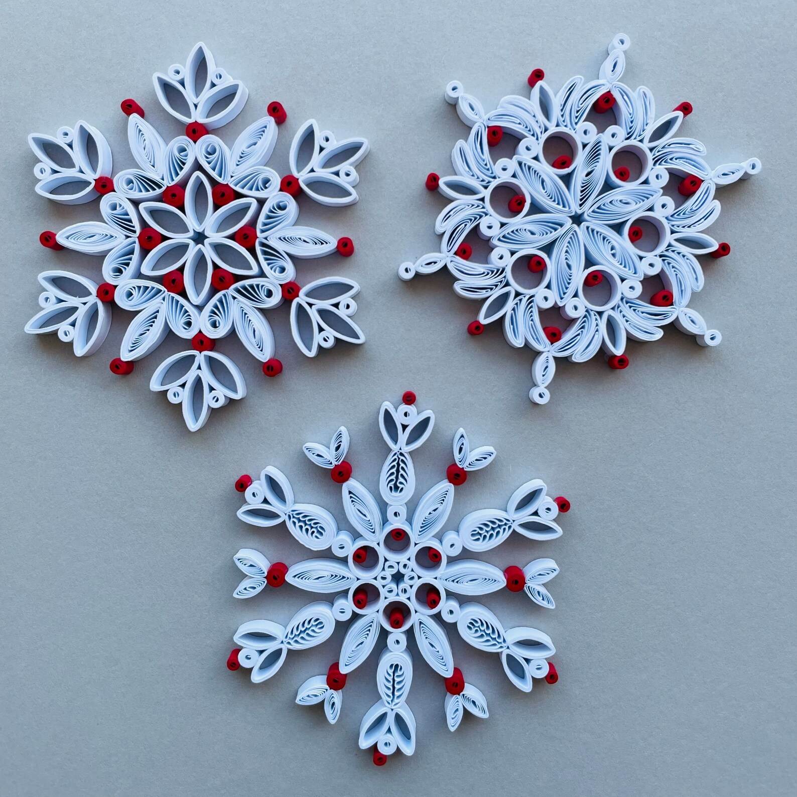 3 Quilled Snowflakes/ Paper Snowflake / Quilled Ornament /snowflake ...