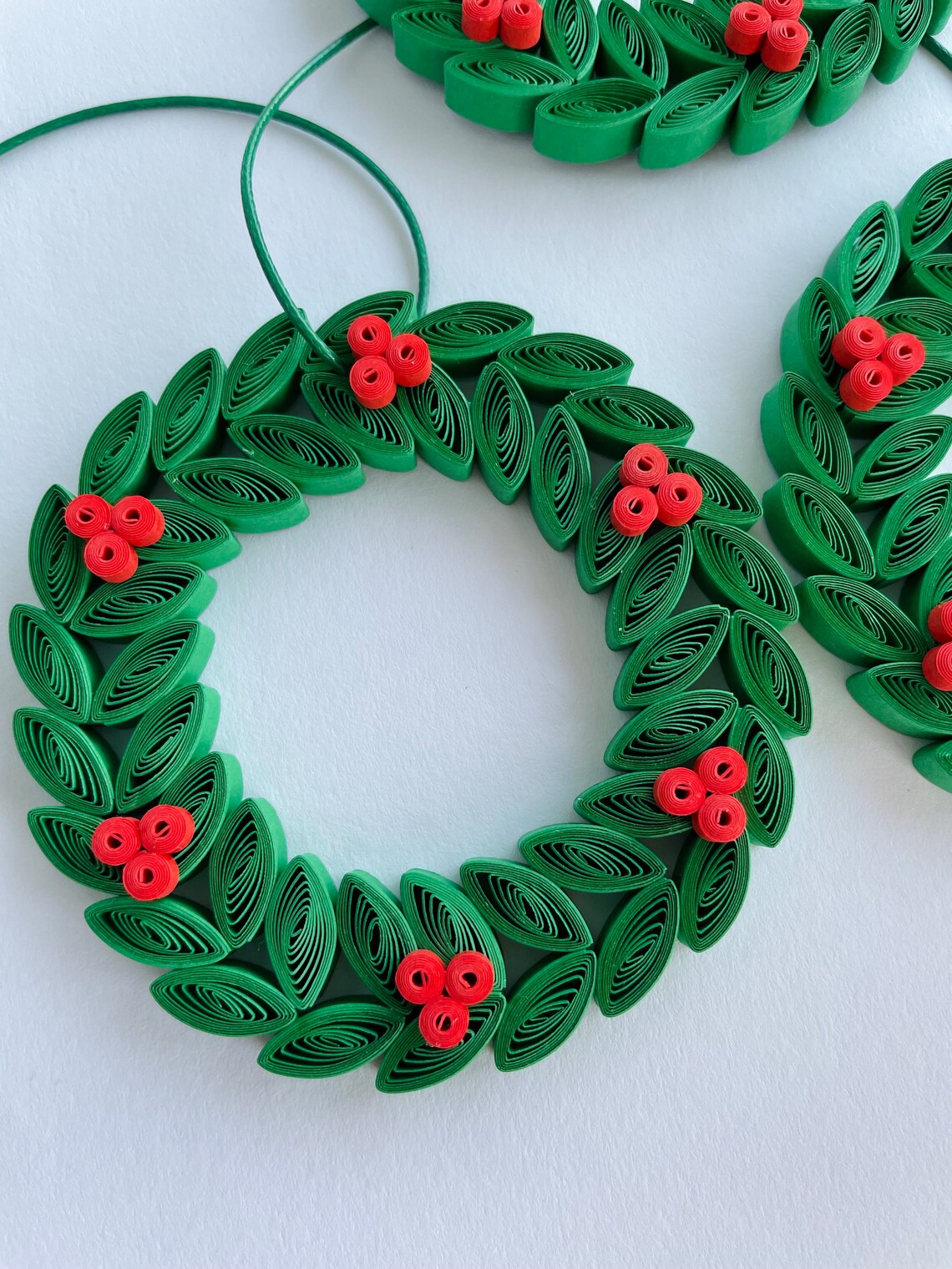Christmas Wreath / Quilled Christmas Wreath / Paper Ornament / Quilling ...