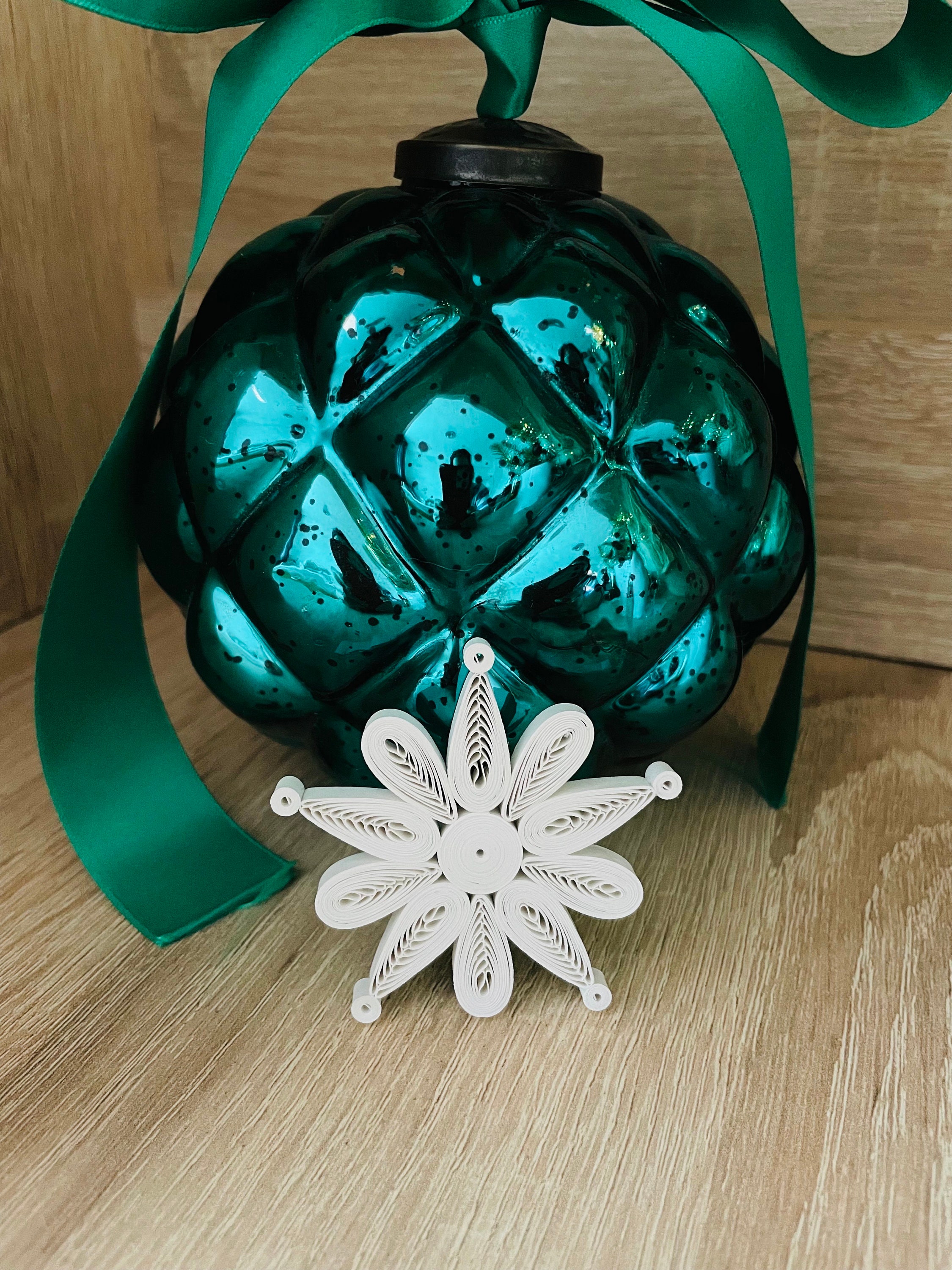 Set of 3 Stars - Christmas Tree Ornament - Quilled Snowflake ...