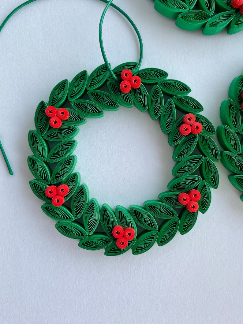 Christmas Wreath / Quilled Christmas Wreath / Paper Ornament / Quilling ...