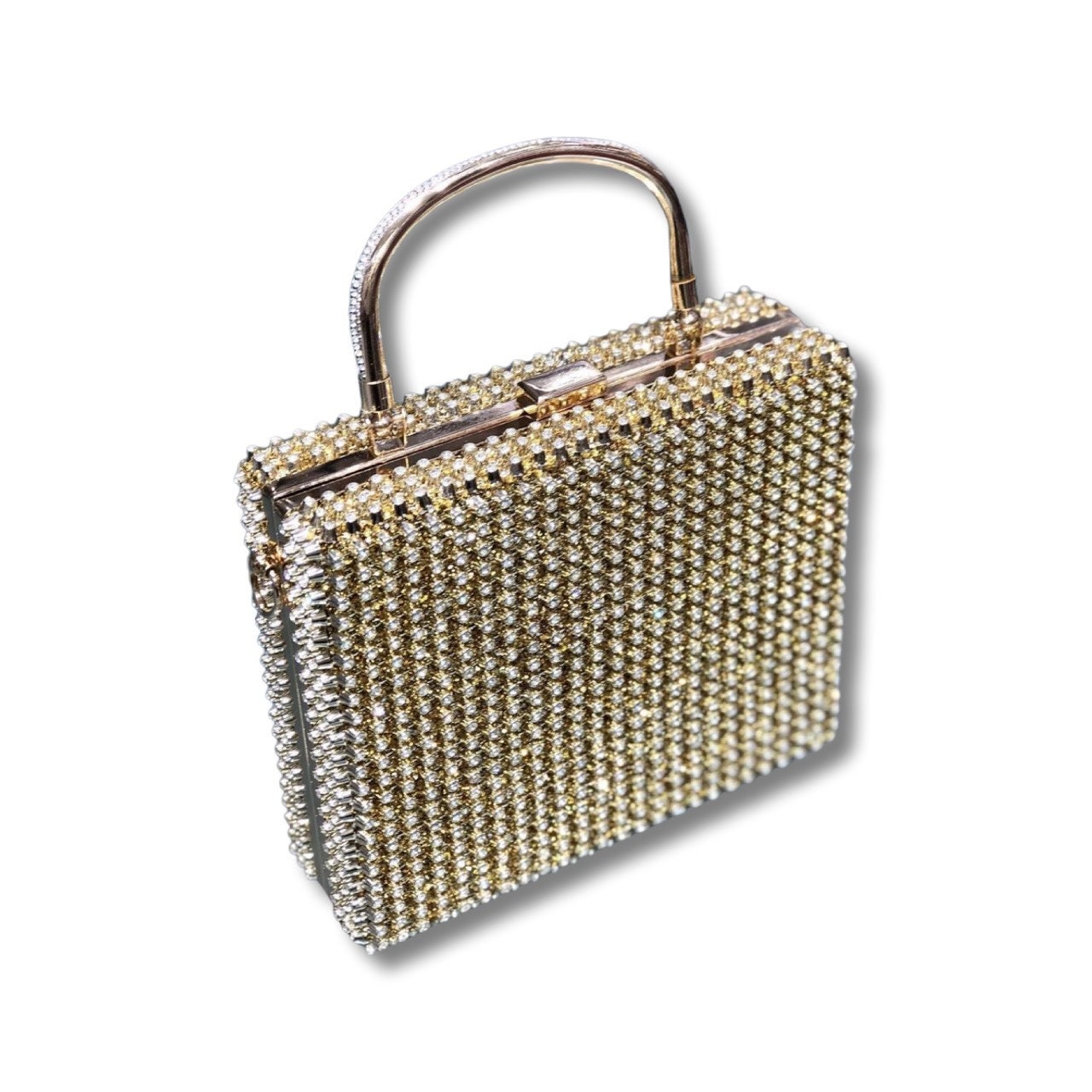 Gold Evening Bag, Gold Rhinestone Bag, Gold Luxury Bag, Gold Bridal Bag ...