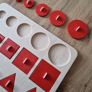 Montessori Sorting Board Circle, Square, Triangle - Etsy