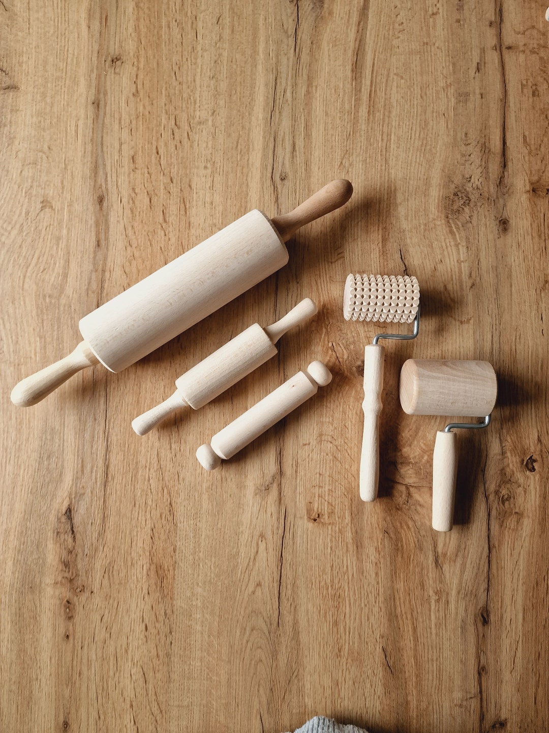 Wooden Kneading Tools, Sensory Toys, Waldorf Set, Waldorf Toys Wooden ...