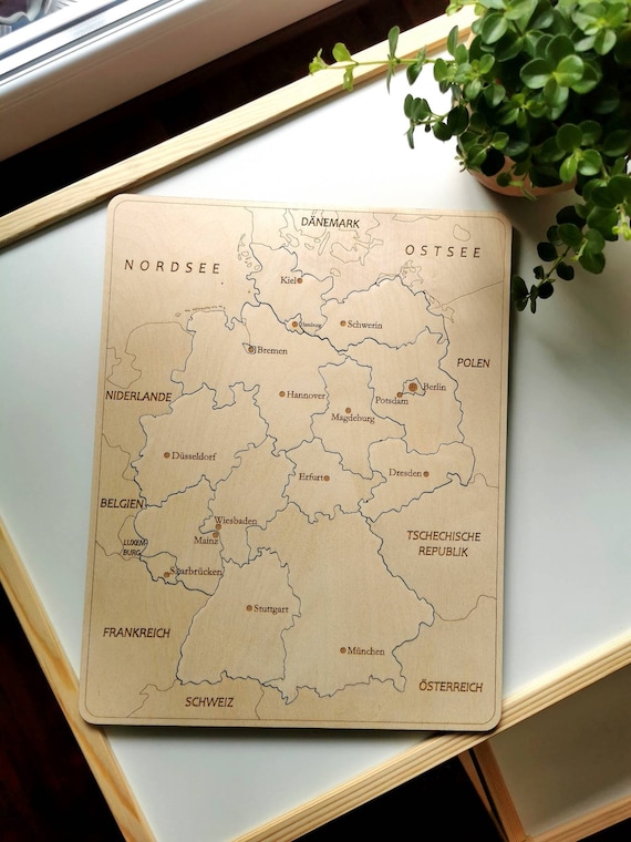 Germany Map Map Name Puzzle - Etsy