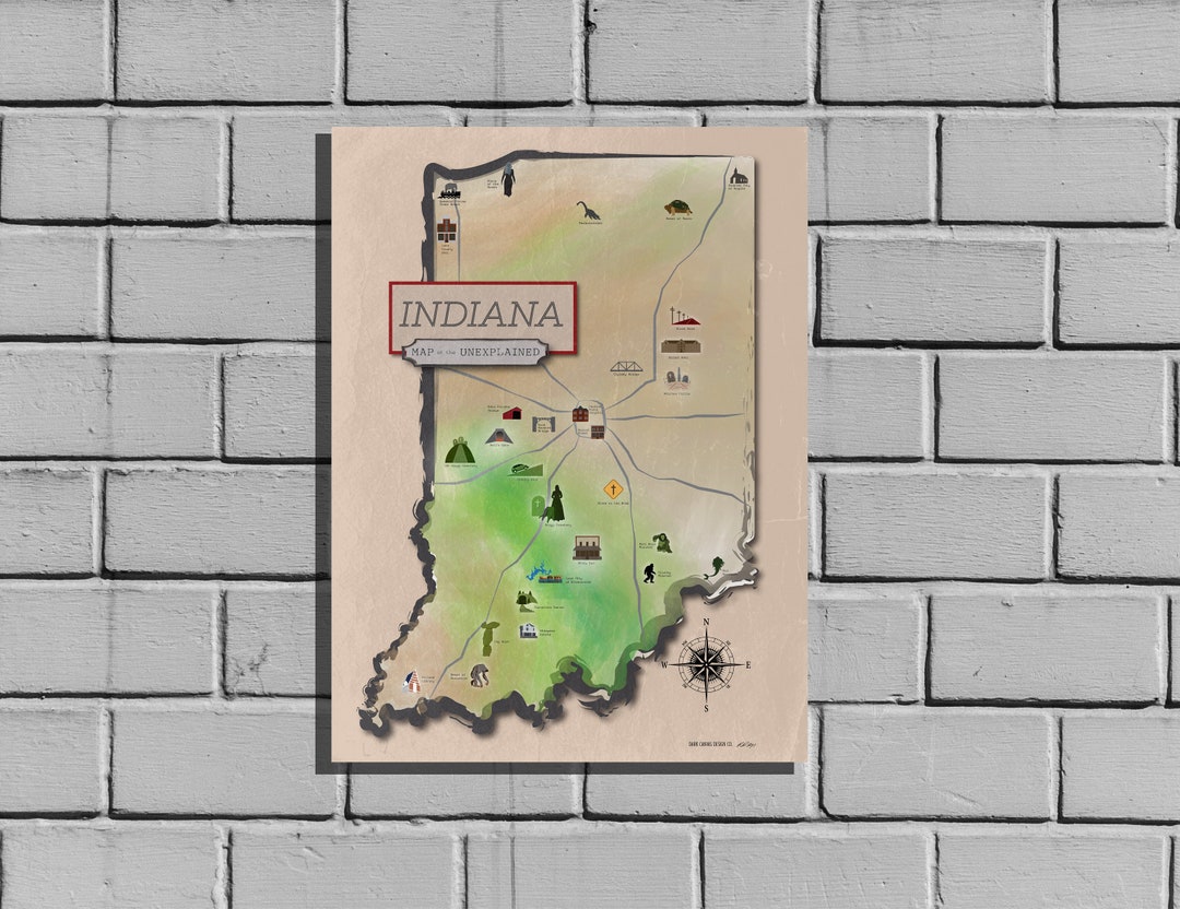 Indiana Haunted Locations Map - Etsy
