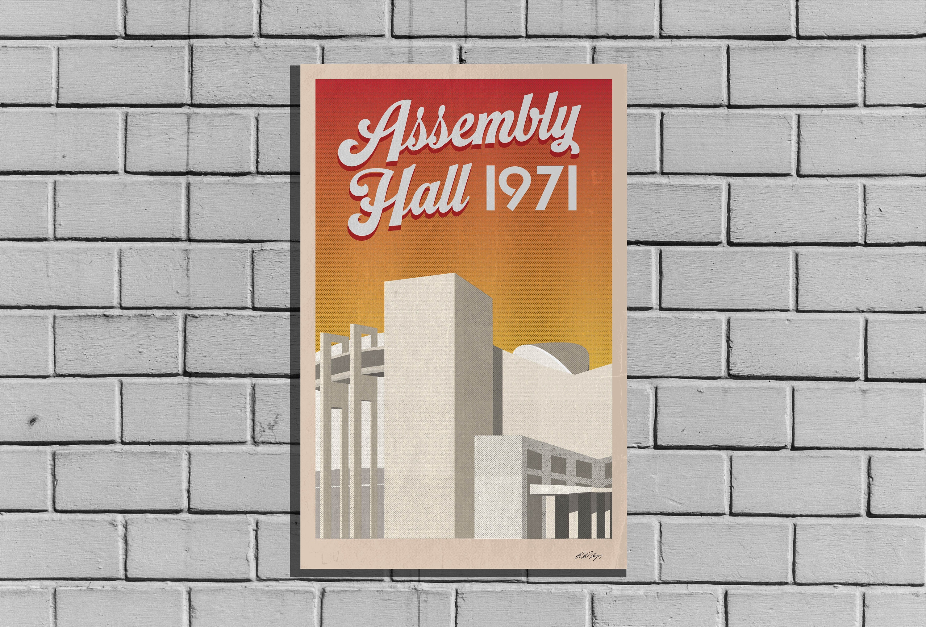 Retro Assembly Hall Poster - Etsy