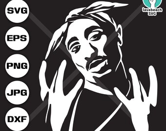 2PAC SVG Cutting Files 5, Rapper Digital Clip Art, Tupac Shakur ...