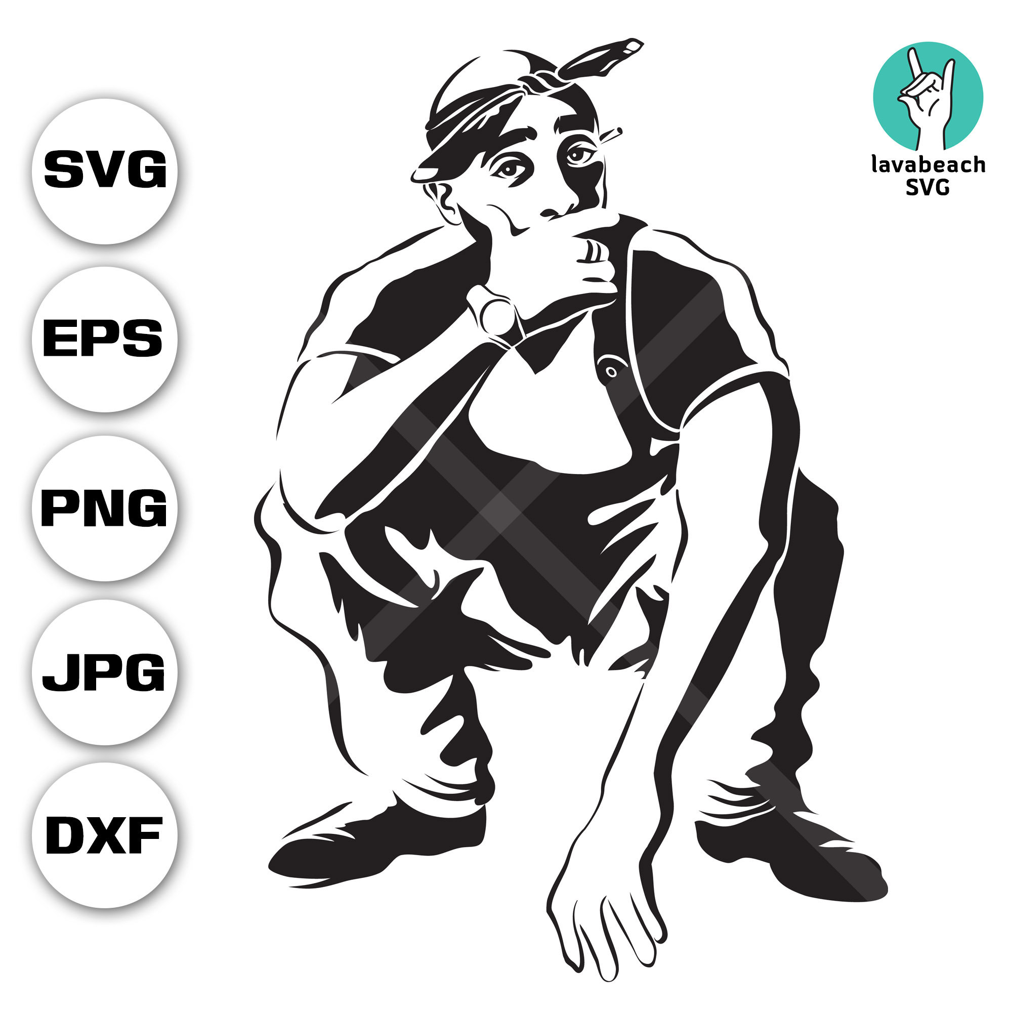 2PAC SVG Cutting Files 5 Rapper Digital Clip Art Tupac - Etsy