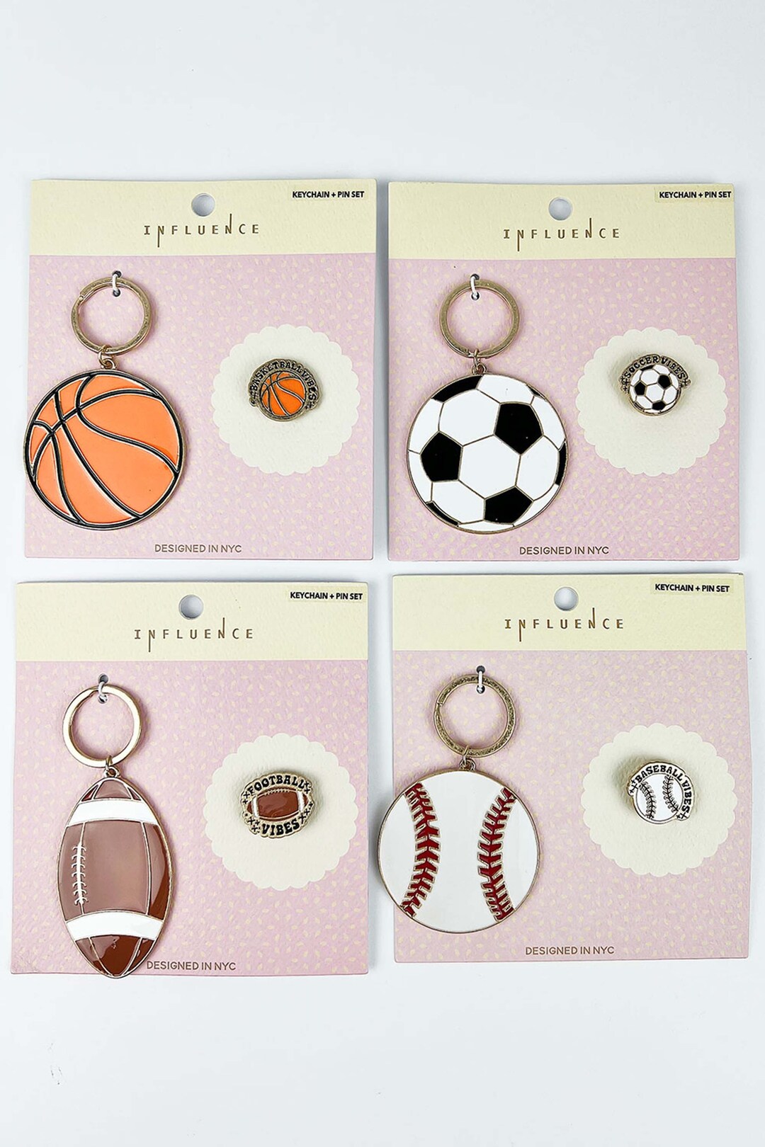 Sports Ball Enamel Keychain With Pin Set, Keychain, Sports Keychain ...