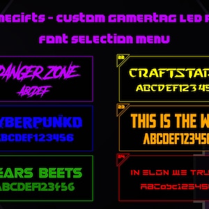 Custom Gamertag LED Lamp, NEW Fonts! Personalized Gamer Tag LED Light ...