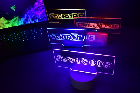 Custom Gamertag LED Lamp NEW Fonts Personalized Gamer Tag - Etsy