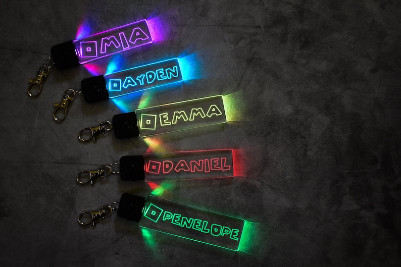 Custom ROBLOX Theme Name Tag LED Keychain Personalized - Etsy