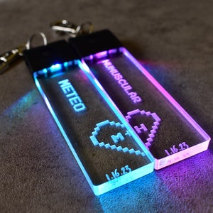 Personalized Gamer Couple LED Keychain Set Custom Christmas - Etsy