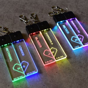 Personalized Gamer Couple LED Keychain Set | Custom Valentines or ...