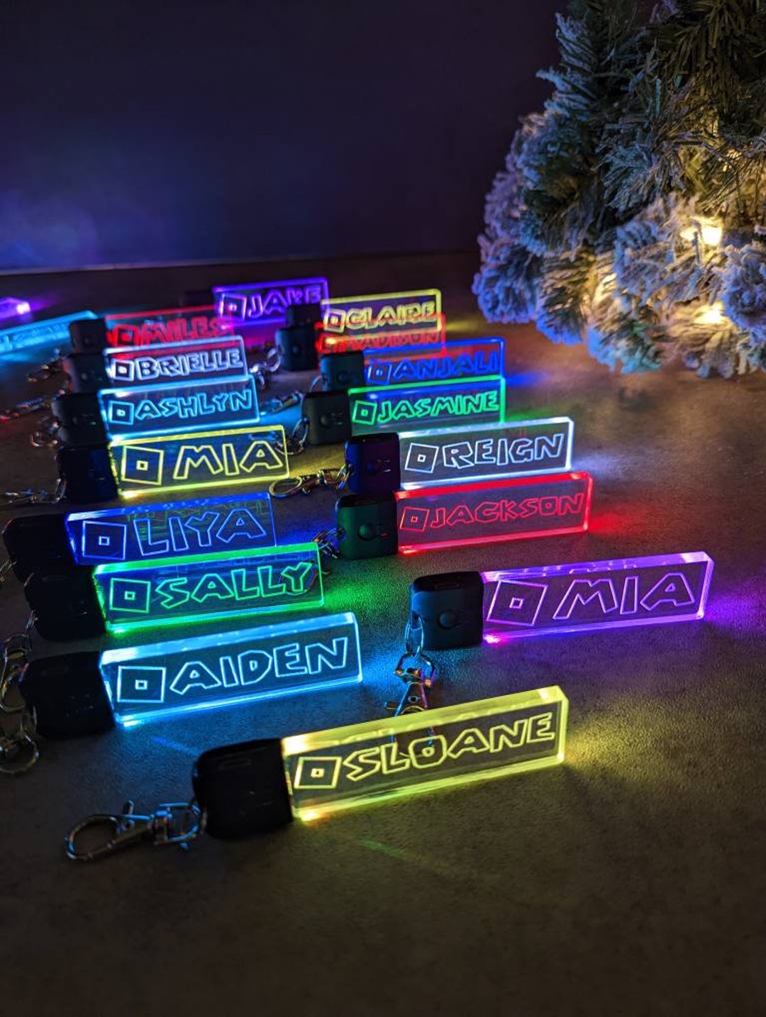 Custom ROBLOX Theme Name Tag LED Keychain Personalized - Etsy