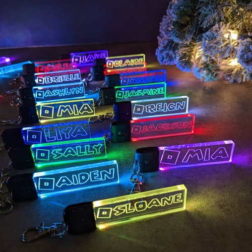 Custom ROBLOX Theme Name Tag LED Keychain Personalized - Etsy