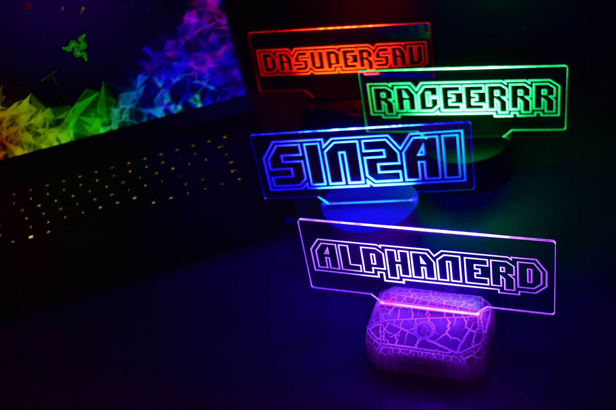 Custom Gamertag LED Lamp NEW Fonts Personalized Gamer Tag | Etsy Canada
