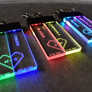 Personalized Gamer Couple LED Keychain Set | Custom Valentines or ...