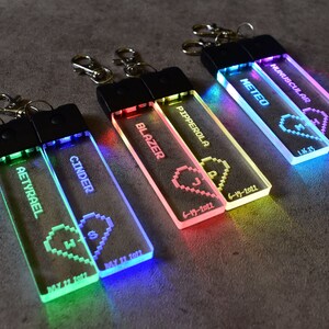 Personalized Gamer Couple LED Keychain Set | Custom Valentines or ...