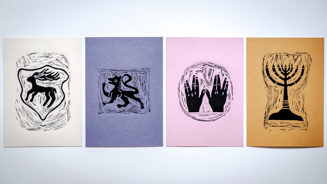 Jewish Symbols Print Set - Etsy
