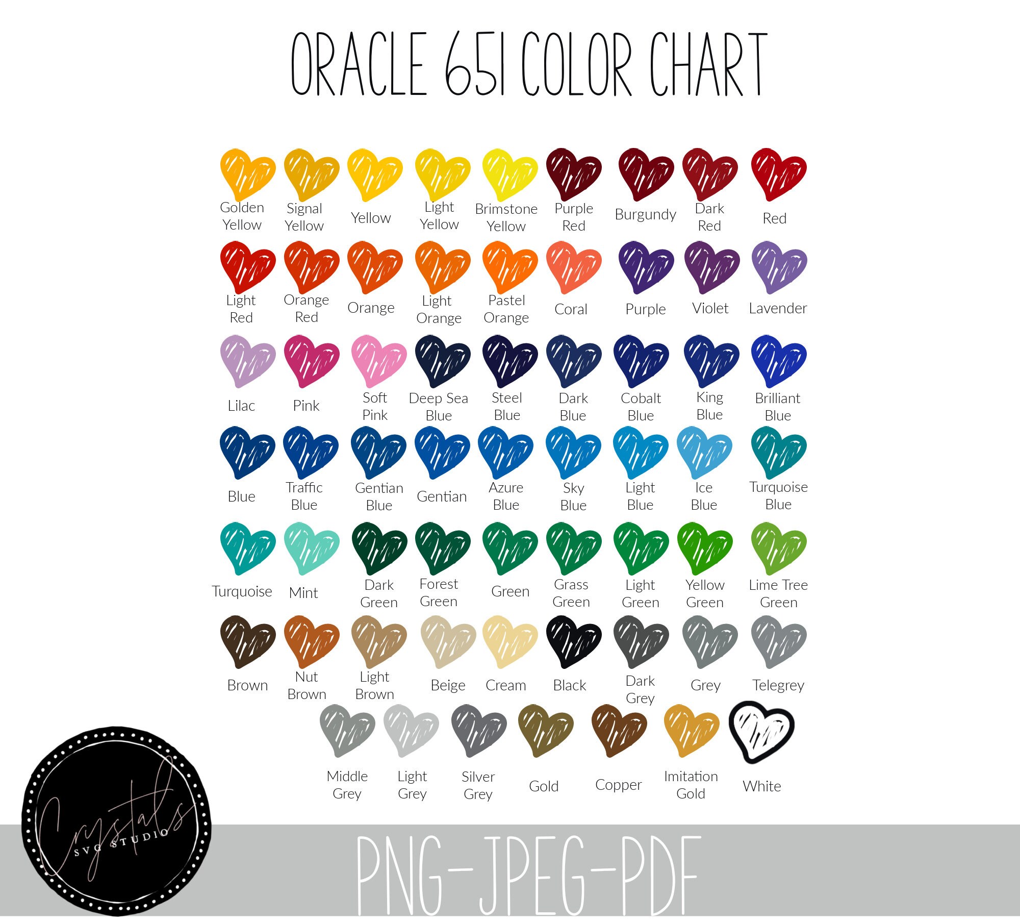 Oracle Color Chart