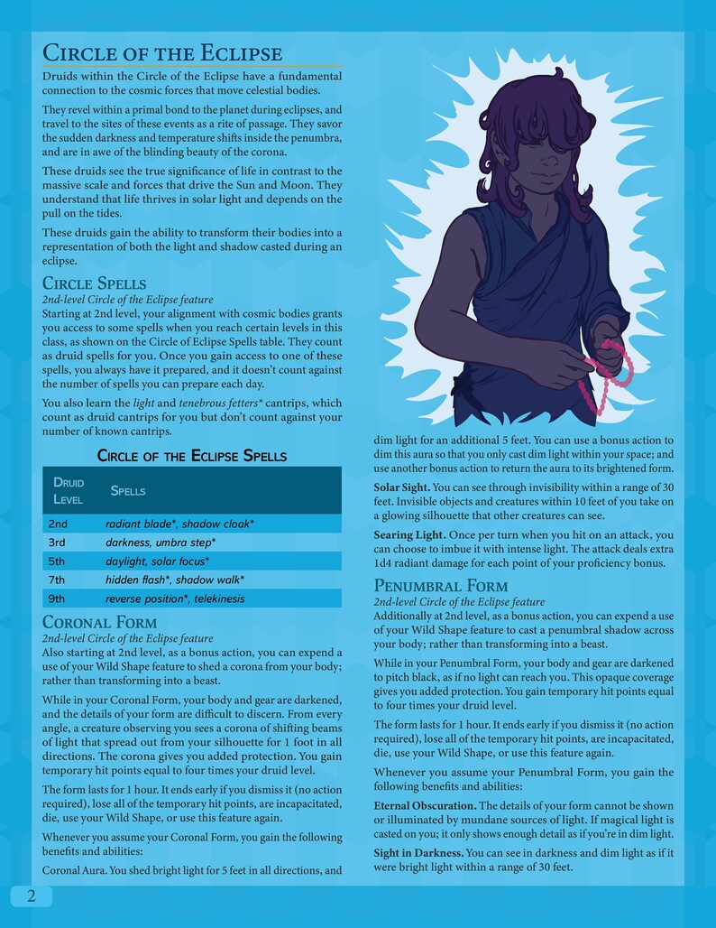 Druid Subclass: Circle of the Eclipse - Etsy