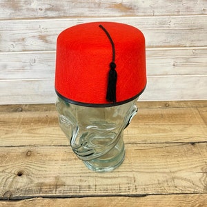 Red Moroccan Style Fez Hat With Black Tassel | Turkish Ottoman Fes ...