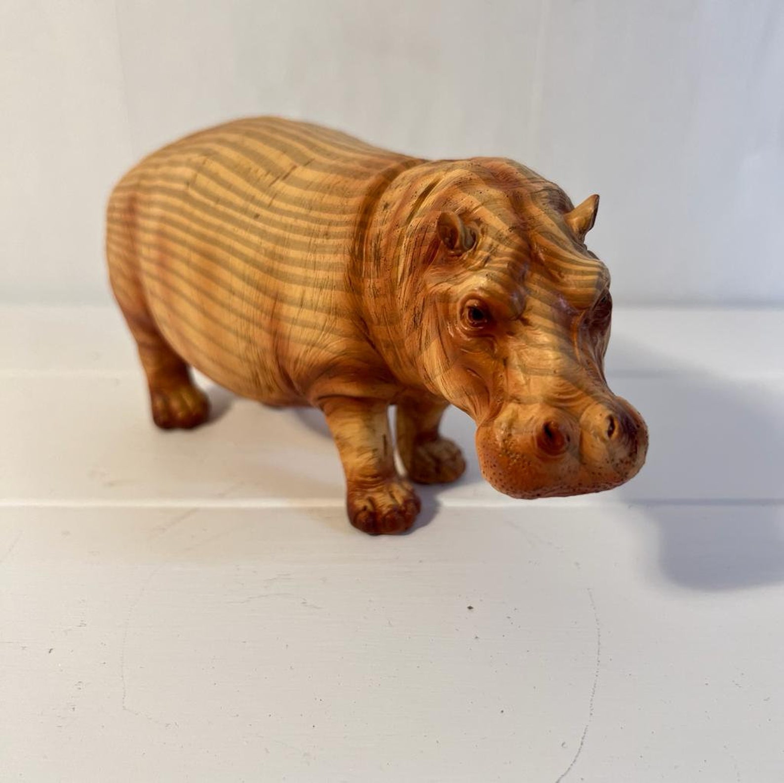 Hippopotamus in Wood Effect Resin ornaments for the Home Home ...