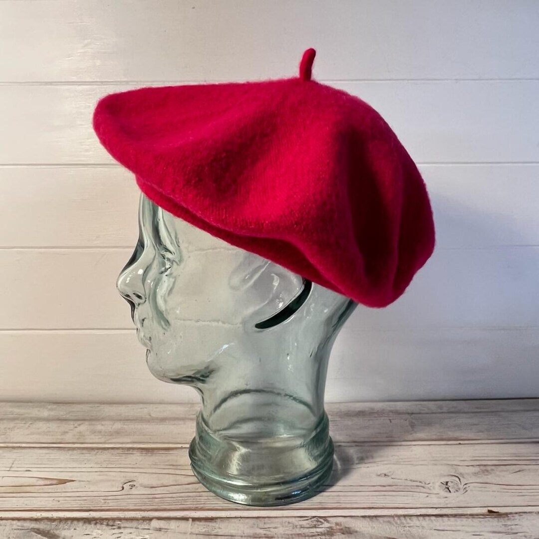 Woollen Rose Red Beret | French Style Beret | Red Beret | Chic Beret ...