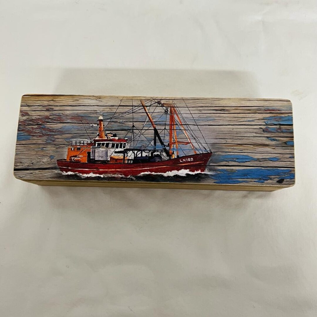 Wooden Fishing Boat Keepsake Box | Jewellery Box | Trinket Box | Memory ...