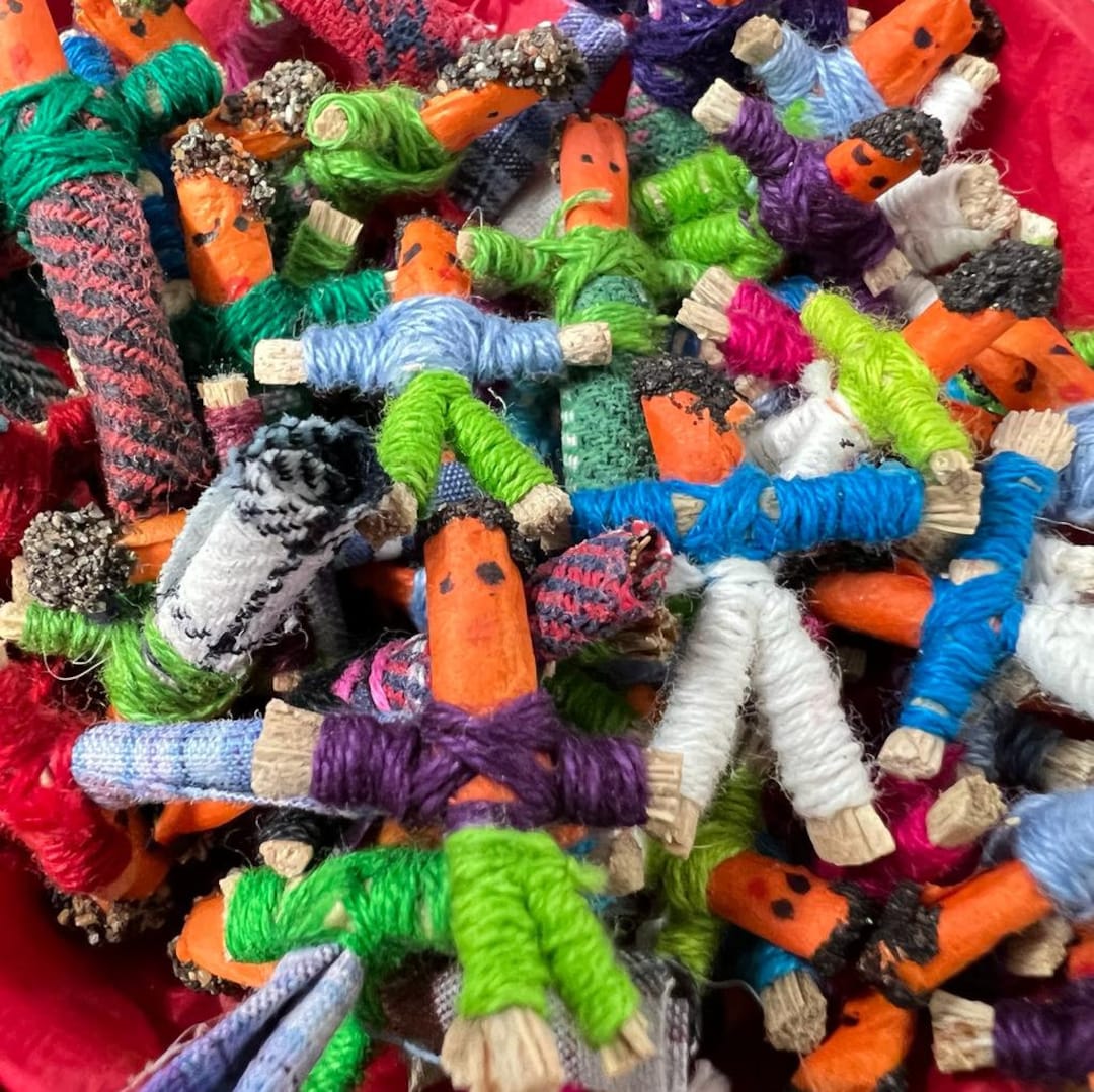 Basket of 72 Guatemalan Handmade Mini Worry Dolls - Stress Relief ...