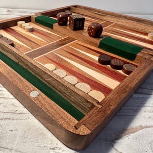 Classic Wooden Inlaid Backgammon Set - 36cm X 26cm, Includes Wooden ...