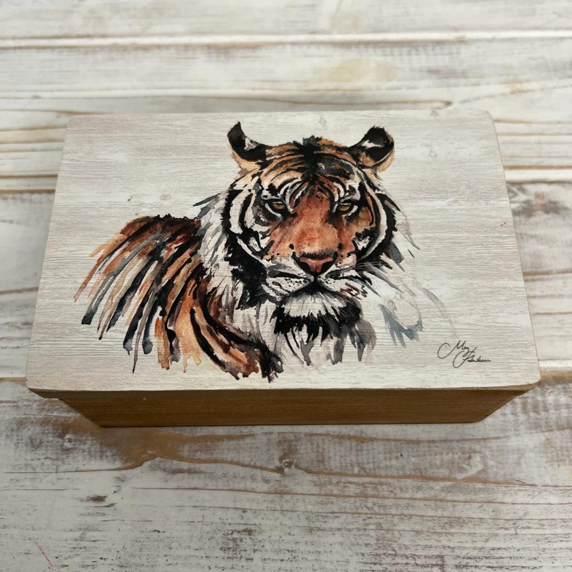 Wooden Tiger Keepsake Box Jewellery Box Trinket Box Box - Etsy