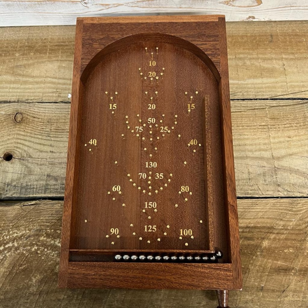 Vintage Style Tabletop Wooden Pinball Game | Bagatelle | 34cm X 20cm ...