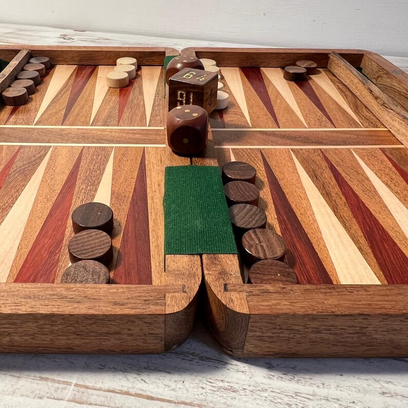Classic Wooden Inlaid Backgammon Set - 36cm X 26cm, Includes Wooden ...