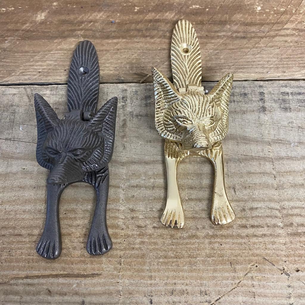Cast Iron Fox Door Knocker and Brass Fox Door Knocker Two - Etsy