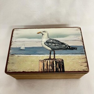 Wooden Keepsake Box With Seagull Design | Jewellery Box | Trinket Box ...